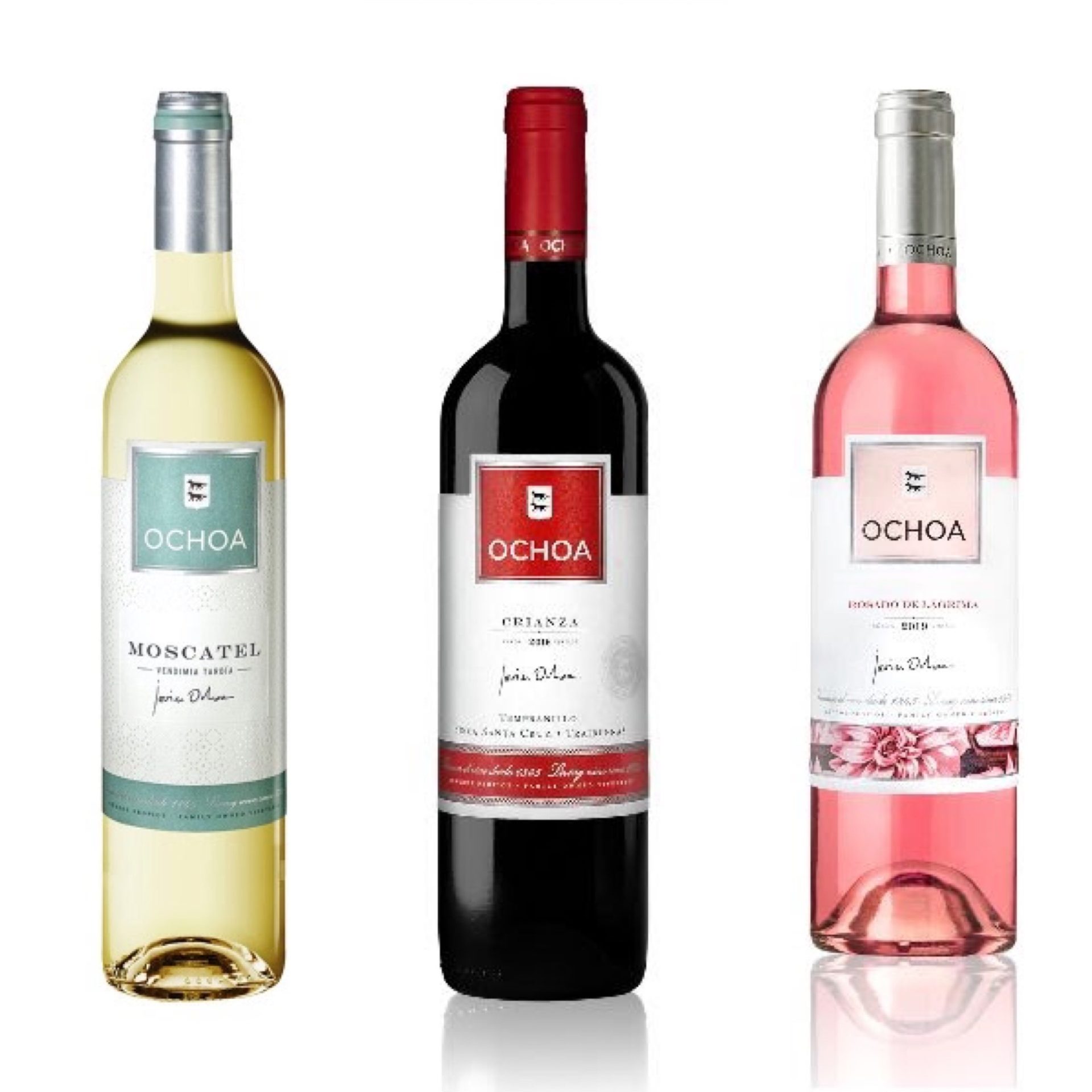 Ochoa Moscatel 2018,Ochoa Tempranillo Crianza 2016,Ochoa Rosado de ...